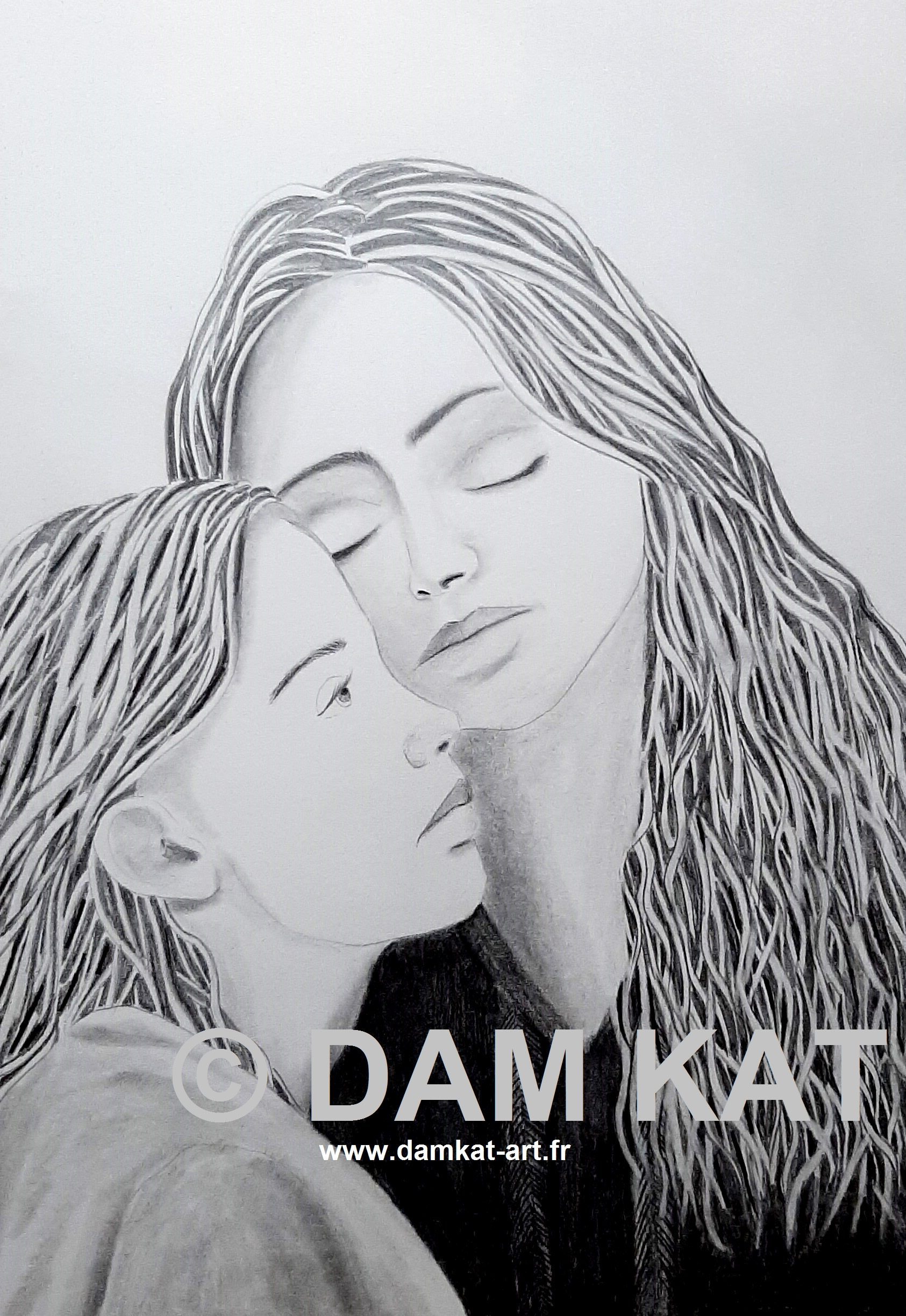 Je suis là. - Illustration en noir et blanc de DAM KAT